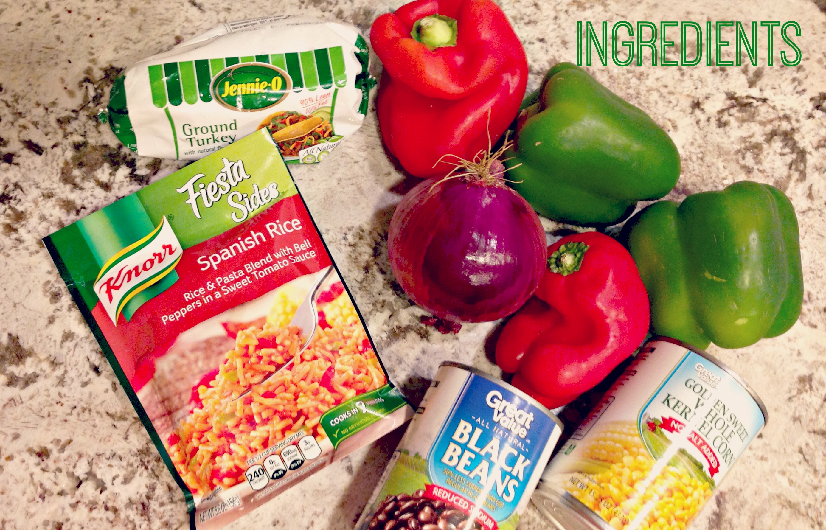 Ingredients for Inside out Stuffed Peppers